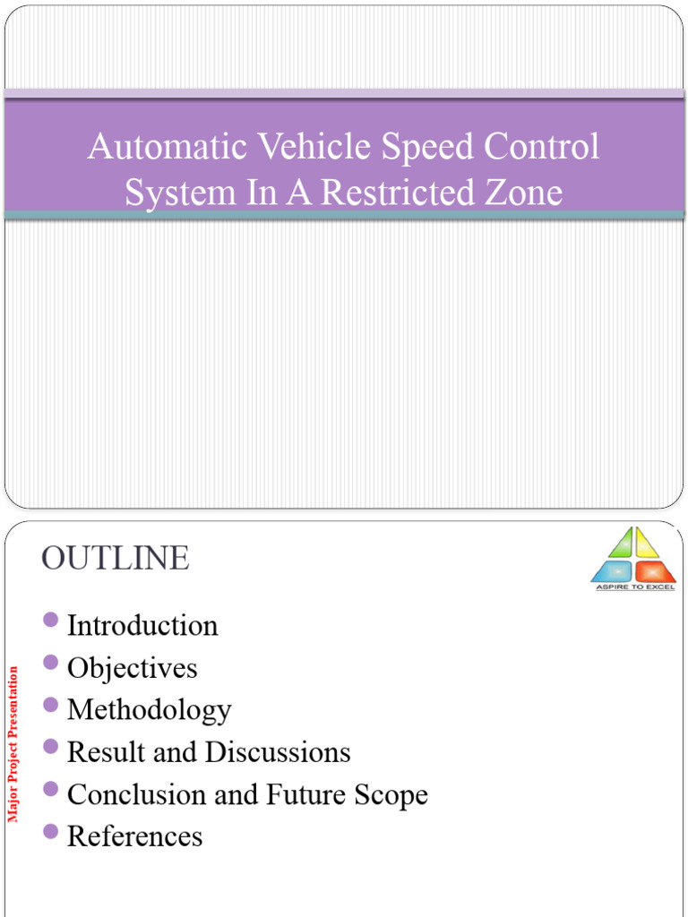 Automatic Vehicle Speed Control Speed in Restricted Zone | PDF | Automation | Remote Control