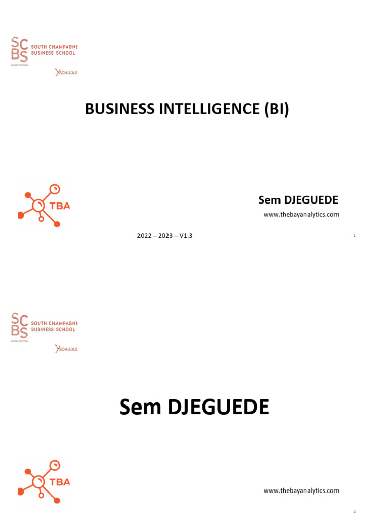 Cours Bi 1 Pdf Business Intelligence Data Warehouse