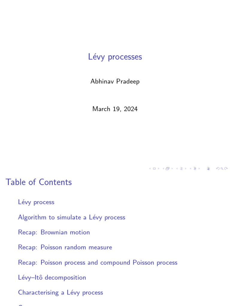 L Evy Processes: Abhinav Pradeep | PDF