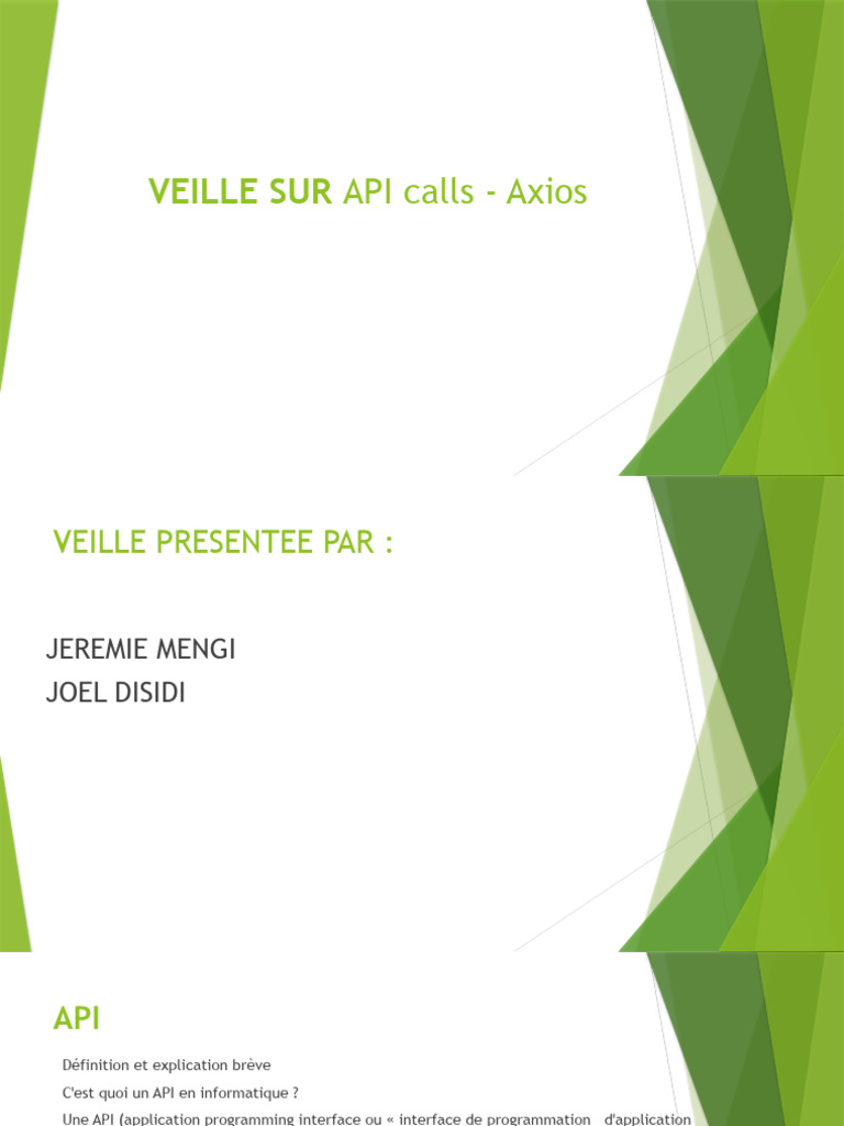 Introduction à Axios pour API calls | PDF | Serveur (Informatique) | l'Internet