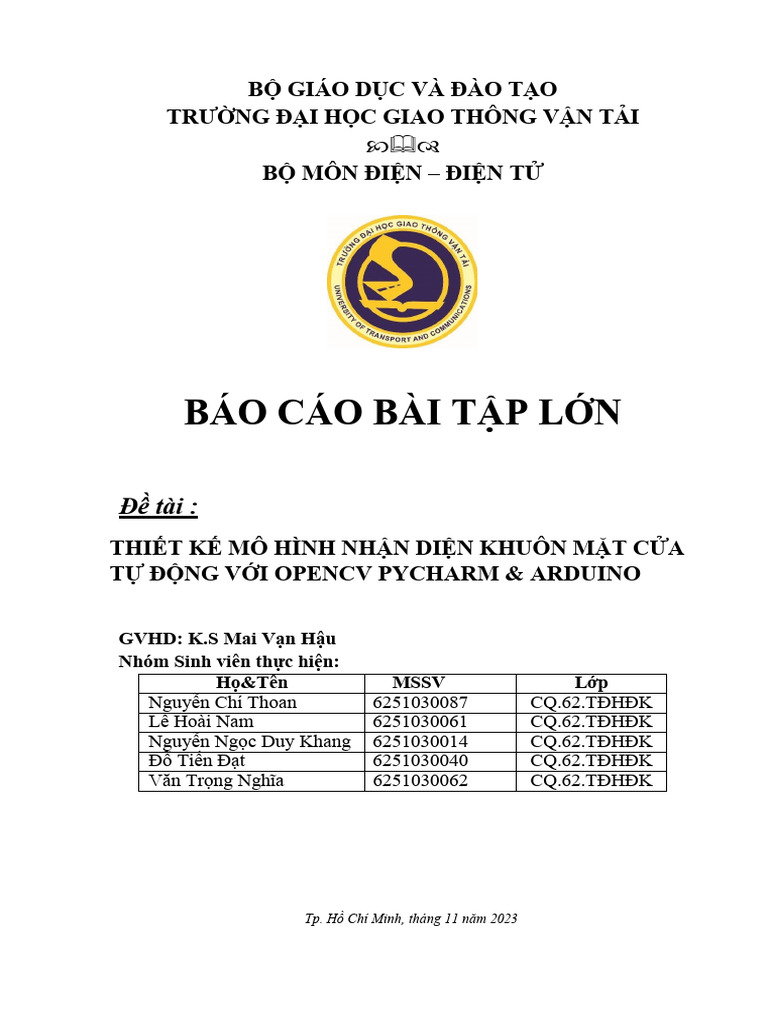 Báo Cáo BTL XLA NHA | PDF