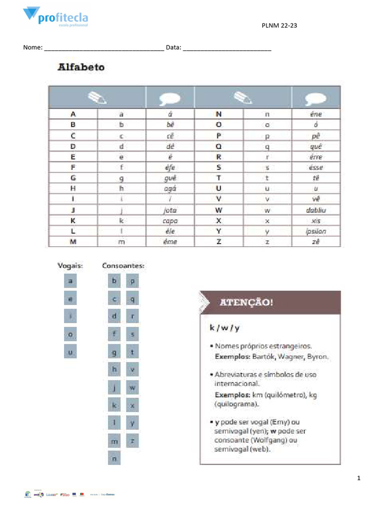 1 Ficha PLNM A1 | PDF