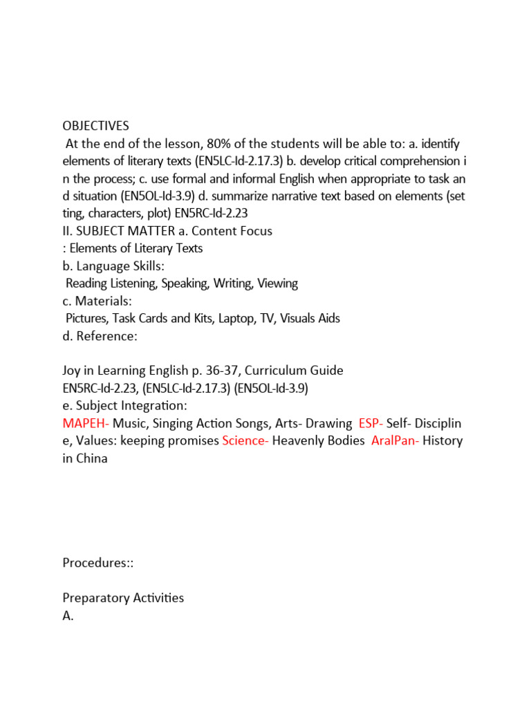 ELS Demo - Bridge of Love Lesson Plan | PDF