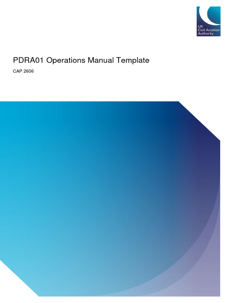 Pdra01 Operations Manual Template PDF | PDF | Unmanned Aerial Vehicle ...