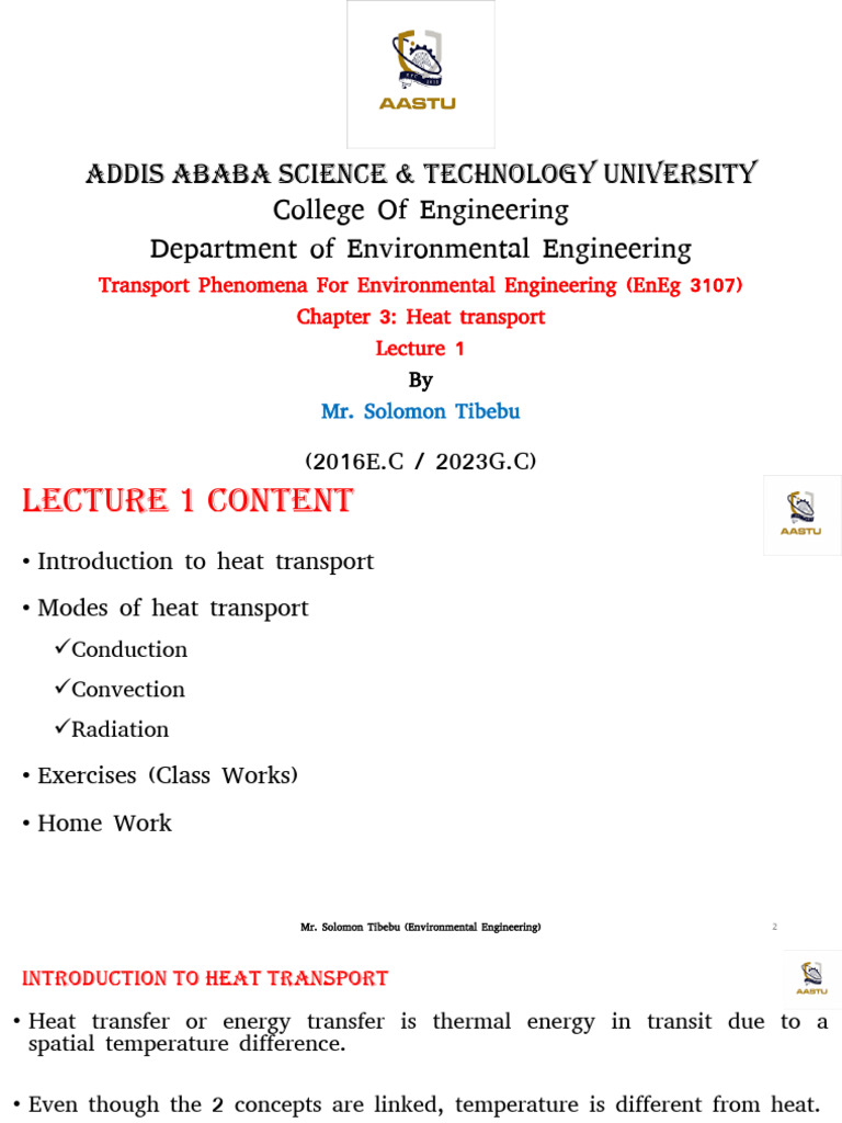 Chapter 3 Lecture 1 | PDF | Heat Transfer | Convection Chapter 3 Lecture 1 | PDF | Heat Transfer | Convection