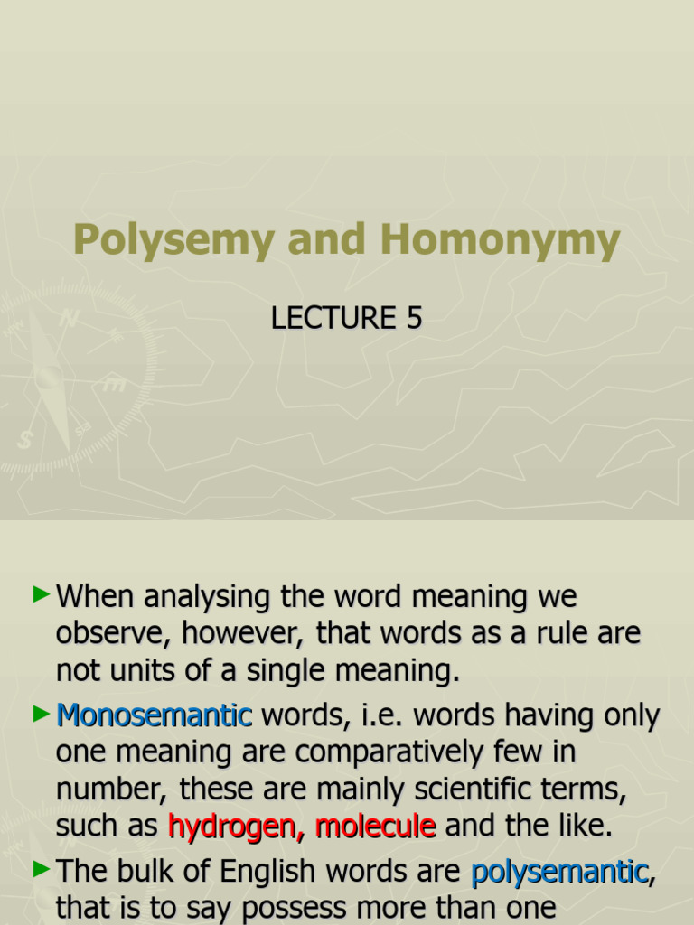 Understanding Polysemy and Homonymy | PDF | Semantics | Word