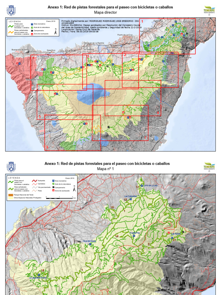 Mapas Red de Pistas Forestales Reacreativas 21-2-2019 Firmado | PDF | Cámping | Recreación