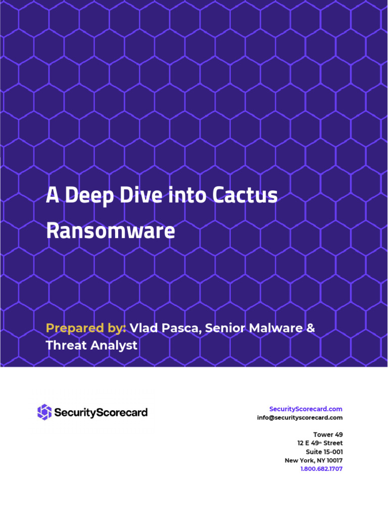 A Deep Dive Into Cactus Ramsomware | PDF | Ransomware | Encryption A Deep Dive Into Cactus Ramsomware | PDF | Ransomware | Encryption