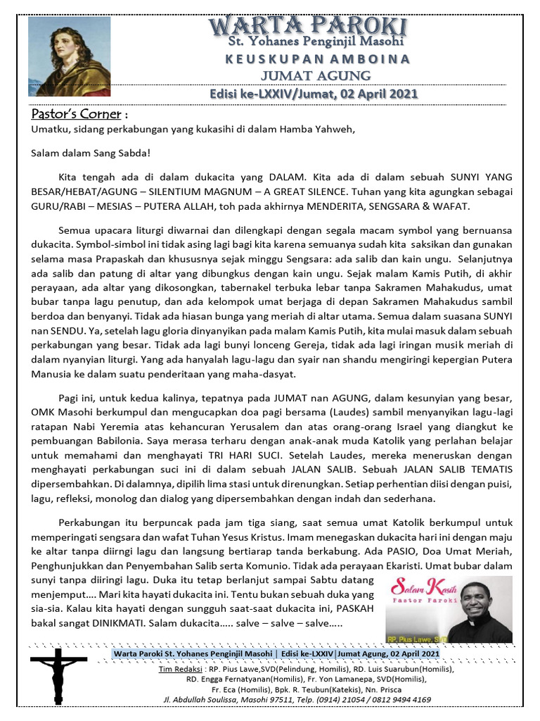 Buletin Paroki - Jumat Agung | PDF