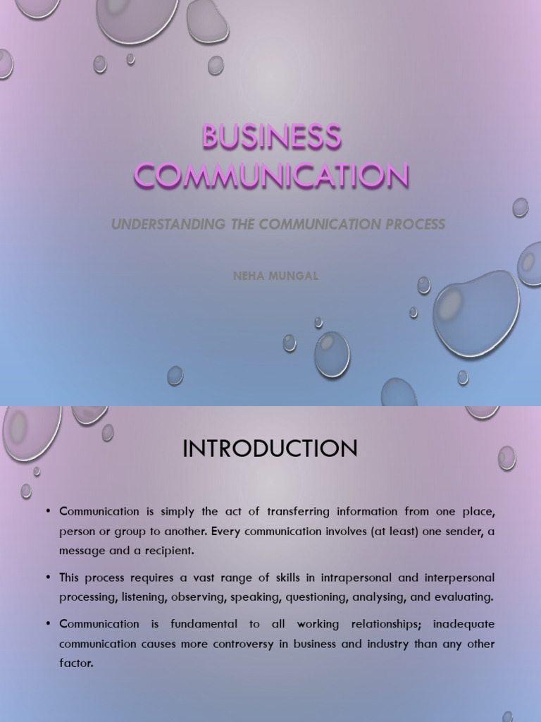 Business Communication - Chapter 1 | PDF | Communication | Information