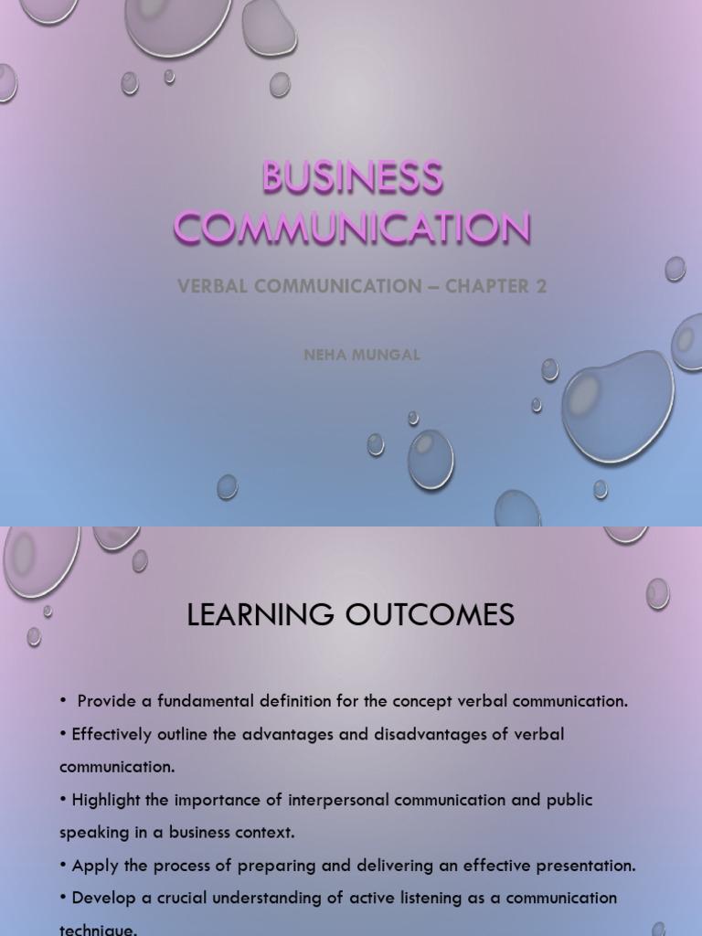 Business Communication - Chapter 2 | PDF | Communication | Body Language
