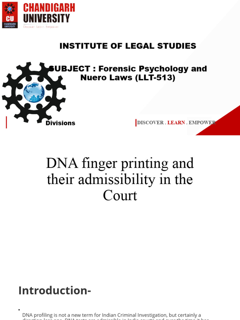 DNA Profiling in Indian Courts: Insights | PDF | Dna Profiling ...