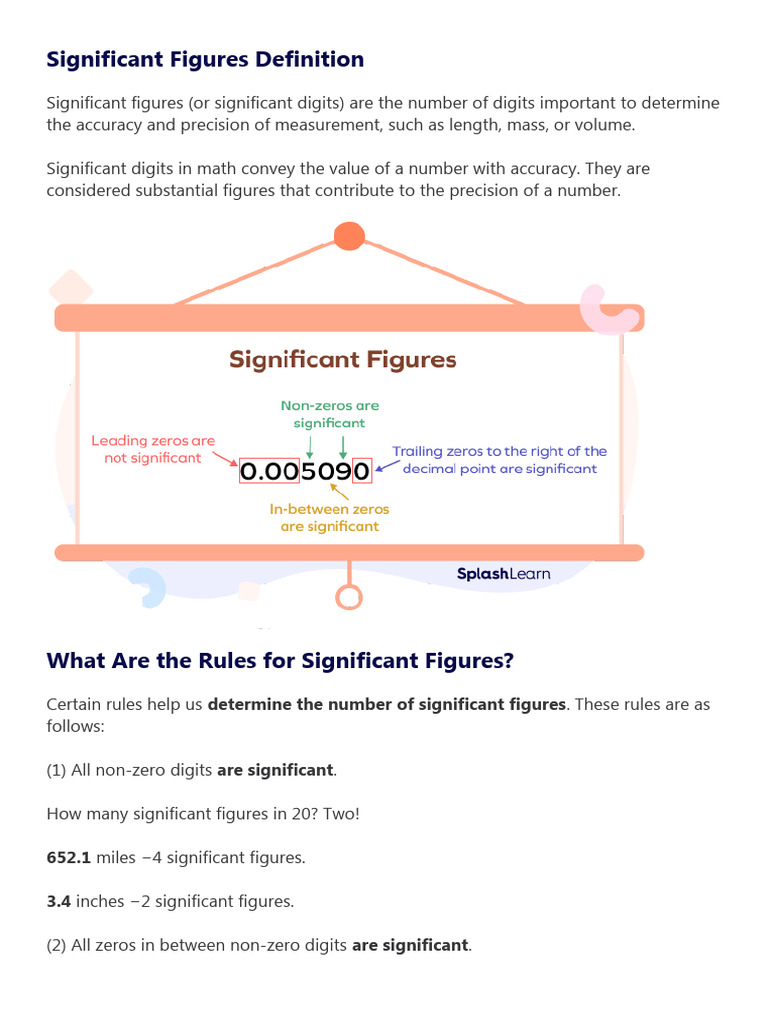 Significant Figures Rules & Examples | PDF | Significant Figures | Numbers