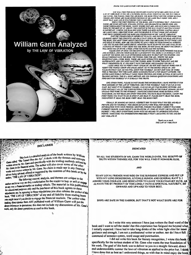 Book - William D Gann - Analyzed by The Laws of Vibration | PDF