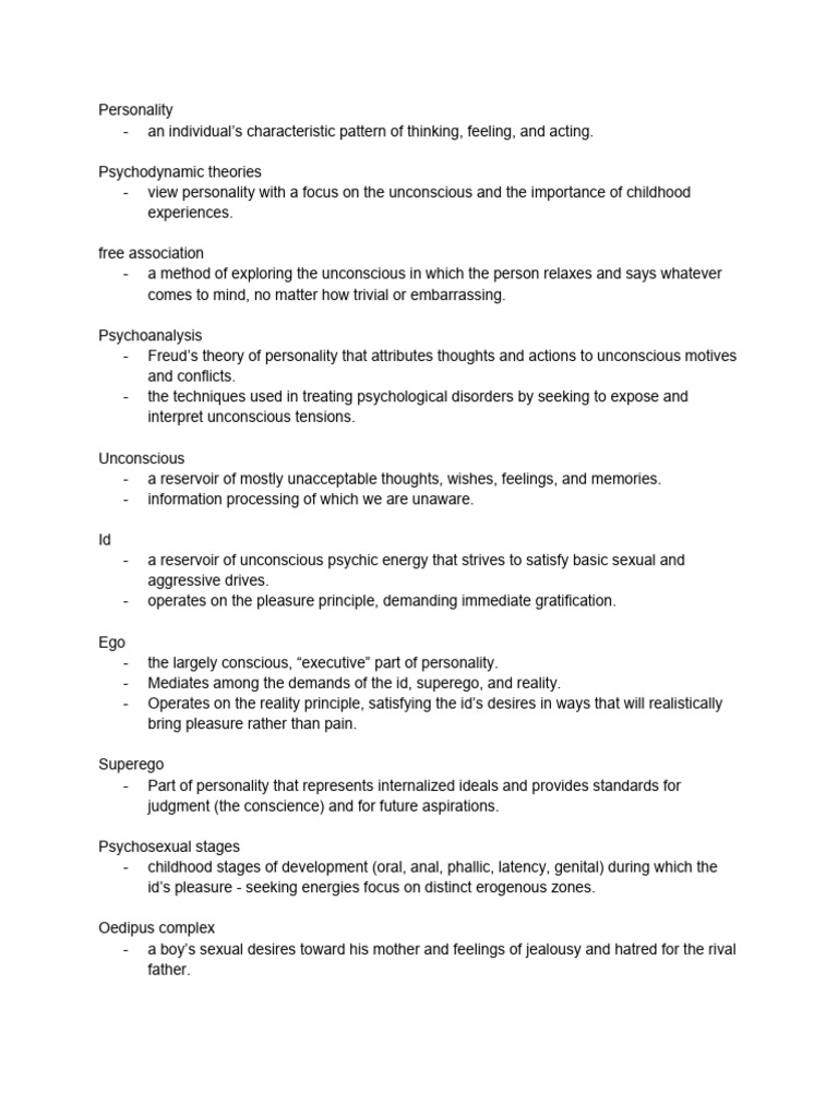 Personality - Introduction To Psychology | PDF | Id | Unconscious Mind