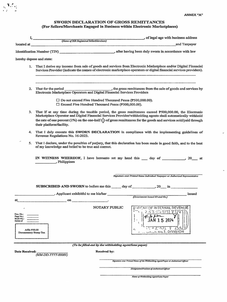 RMC No. 8-2024 - Annex A | PDF | Taxation | Taxes