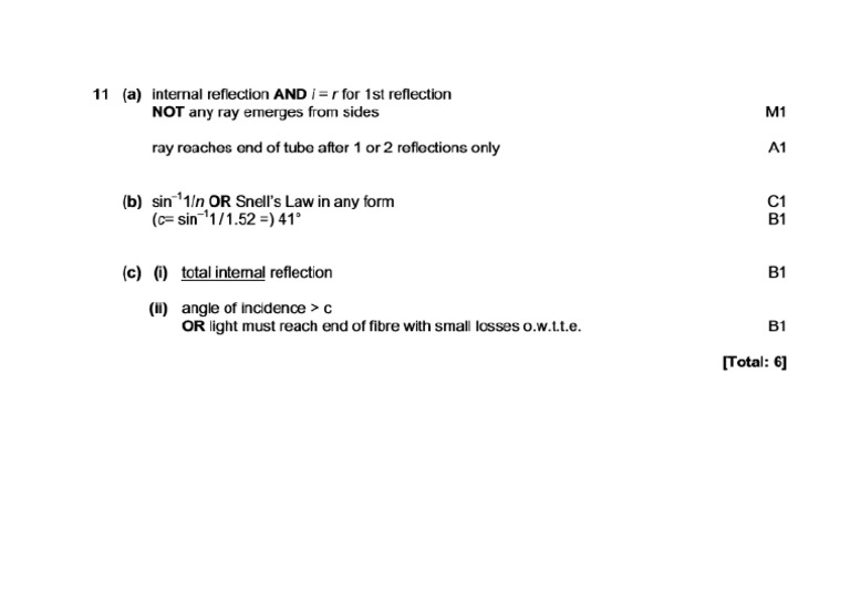Section 18 Exam Question mark scheme | PDF