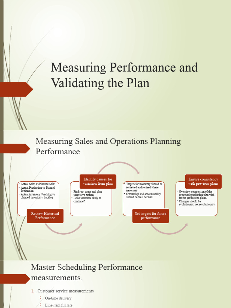 5.measuring Performance and Validating The Plan | PDF | Inventory | Economies