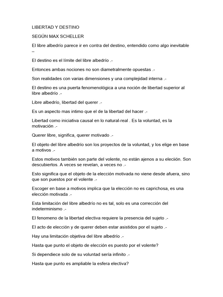 Libertad y Destino en Max Scheller | PDF | Libre albedrío | Libertad