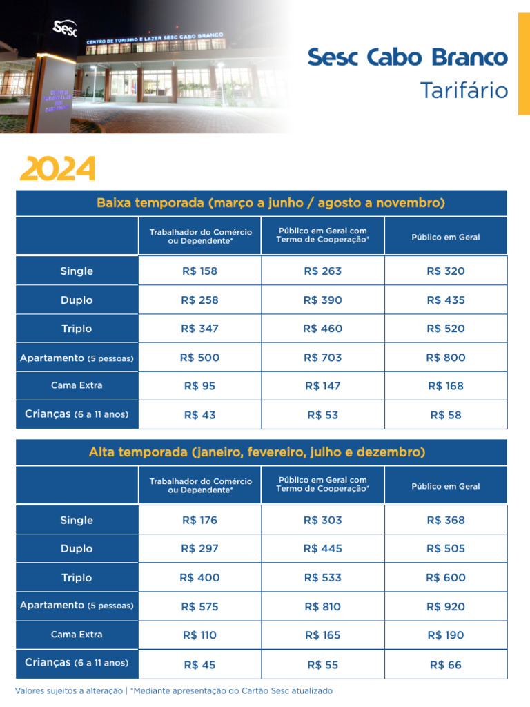 Tarifario 2024 | PDF