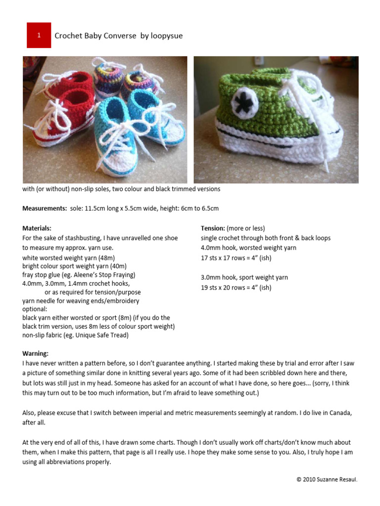 Converse-Crochet-Baby-Booties-Free-Pattern-PDF | PDF
