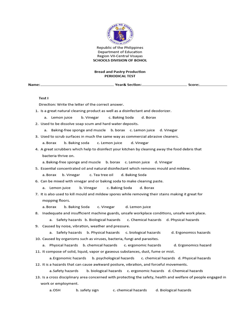 Tos Exam | PDF | Safety | Hazards