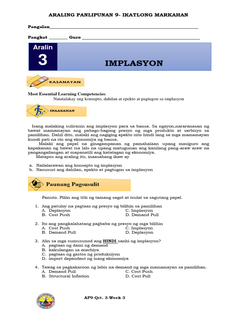AP 9 Q3 Week 3 | PDF