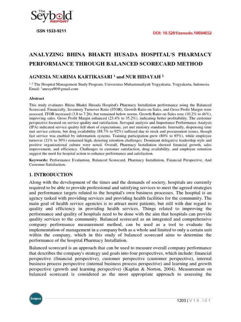 Analyzing Bhina Bhakti Husada Hospital'S Pharmacy Performance Through ...