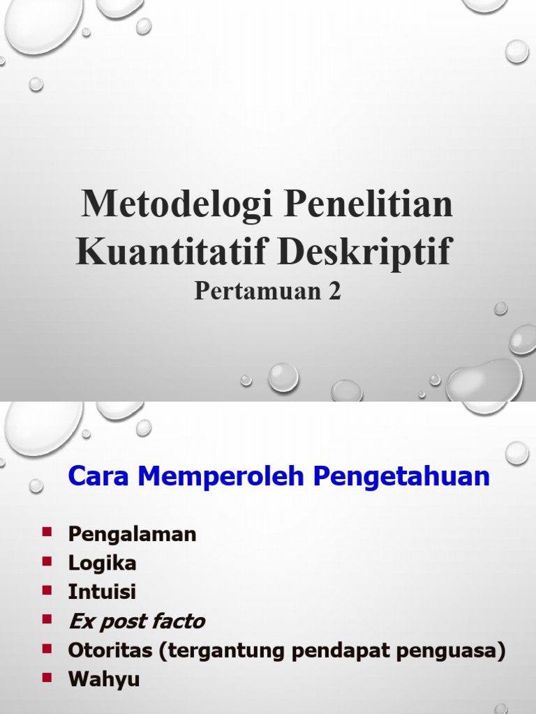 Metodologi - Penelitian - Deskriptif Kuantitatif | PDF