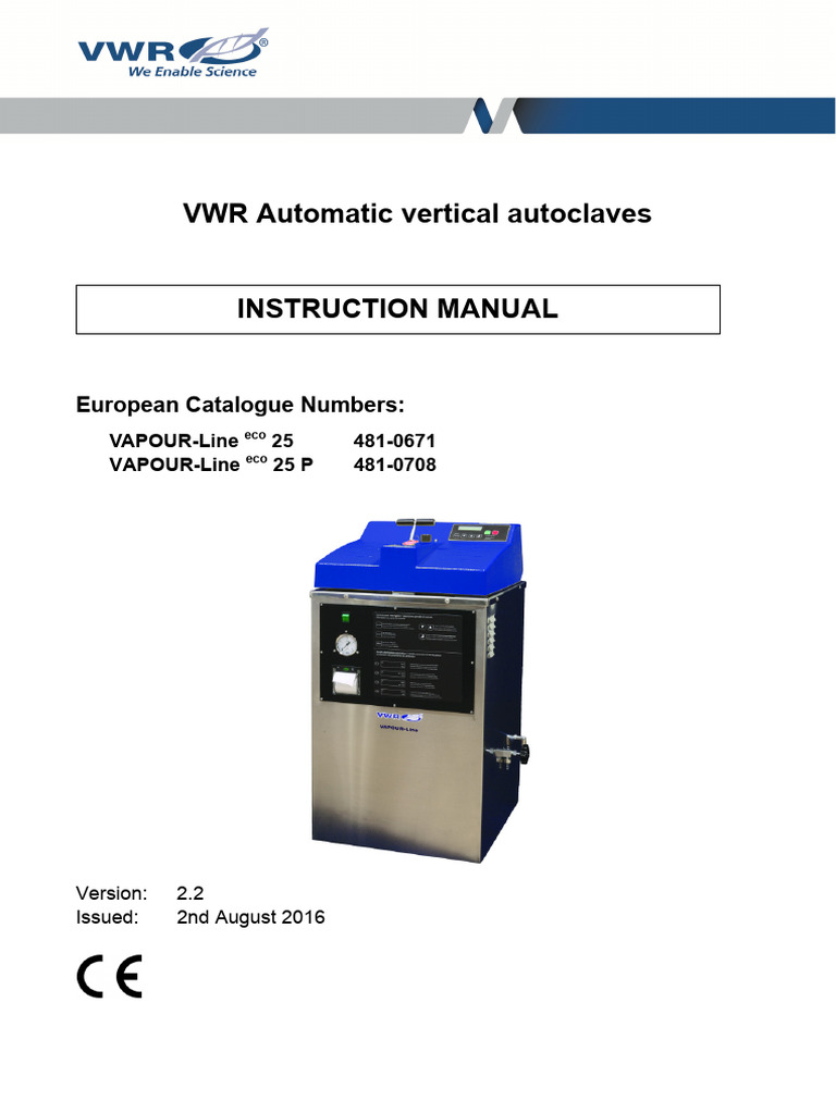 VapourLine Eco25 EU | PDF | Sterilization (Microbiology) | Electrical ...