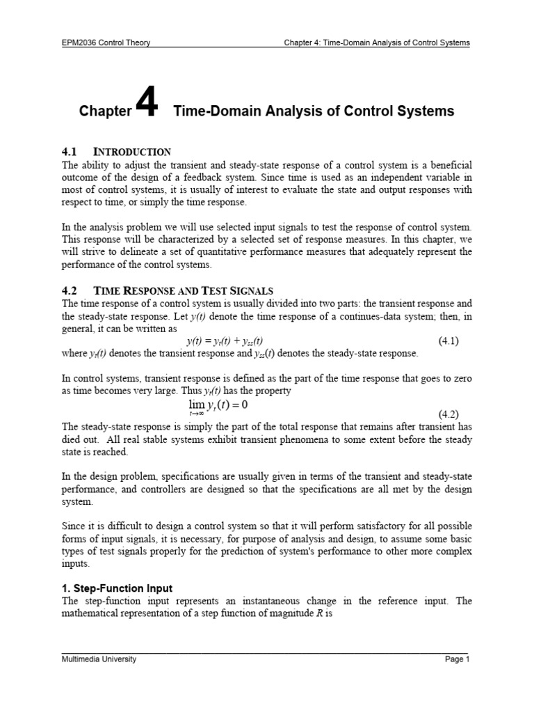 CTRL 4 Rev | PDF | Control Theory | Steady State