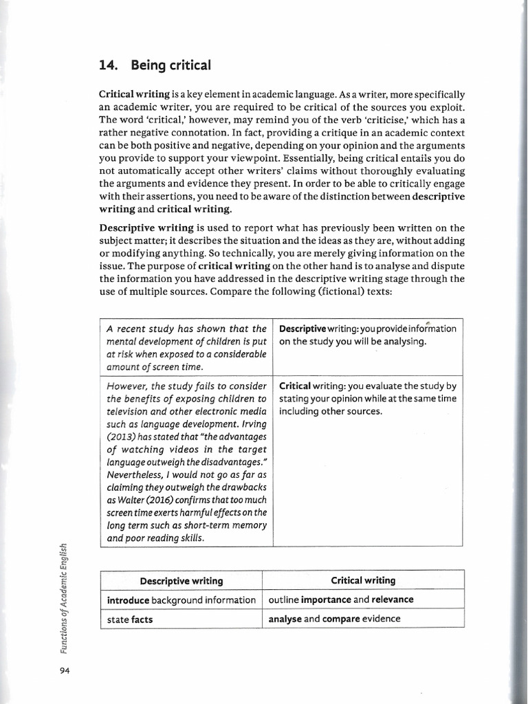 Being Critical Exercises | PDF