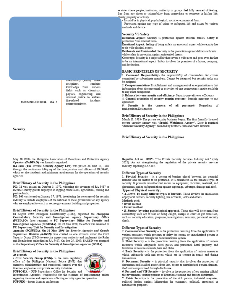 Lea 3 Security | PDF | Fires | Security Guard