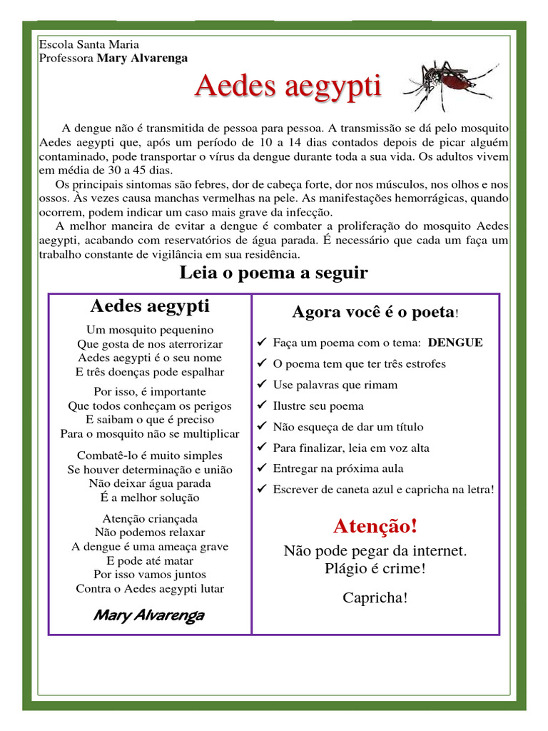 Dengue - Produção de Poemas | PDF