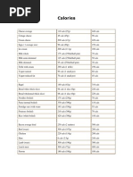 Comprehensive Food Calorie Chart PDF | PDF | Calorie | Pasta