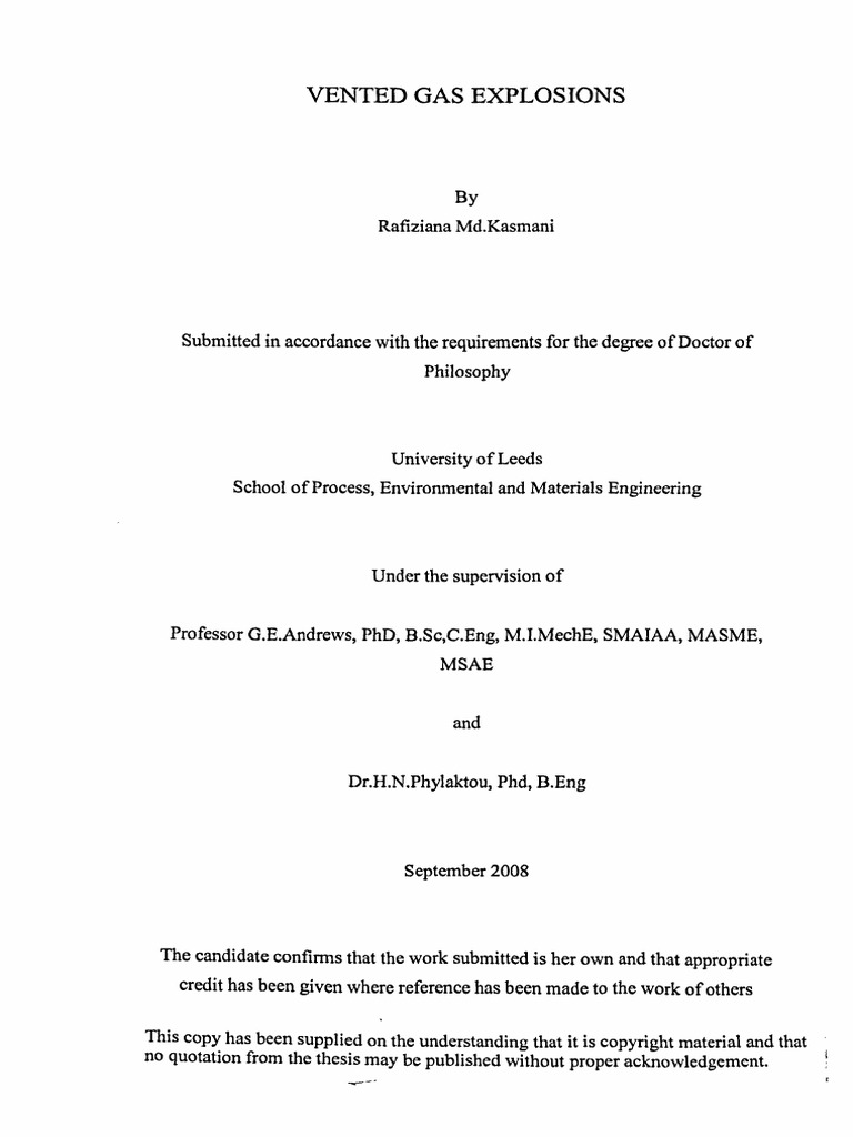 Vented Gas Explosions: by Rafiziana Md. Kasmani | PDF | Combustion ...