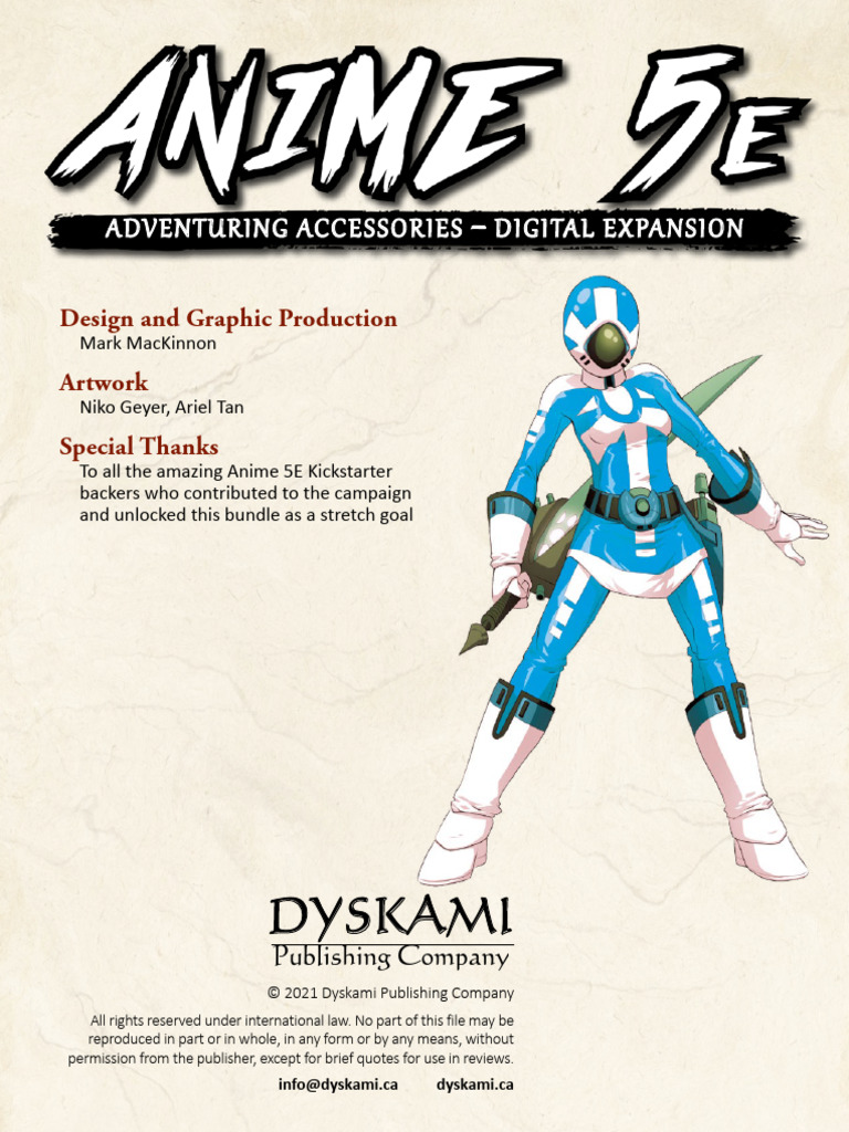 Anime 5E Adventuring Accessories Guide | PDF | Coins | Poison