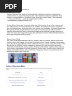 Colour of Salts and Their Ions | PDF