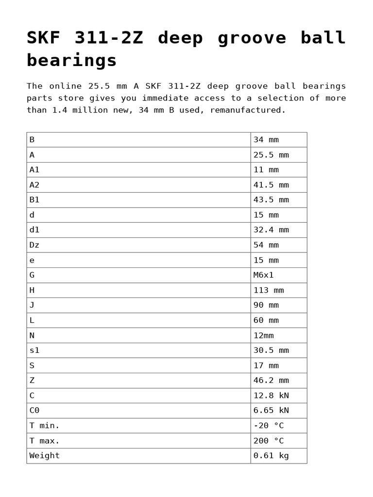SKF 311 | PDF