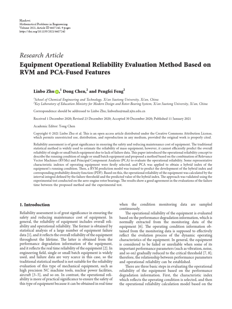 Equipment Operational Reliability Evaluation Metho | PDF | Reliability ...