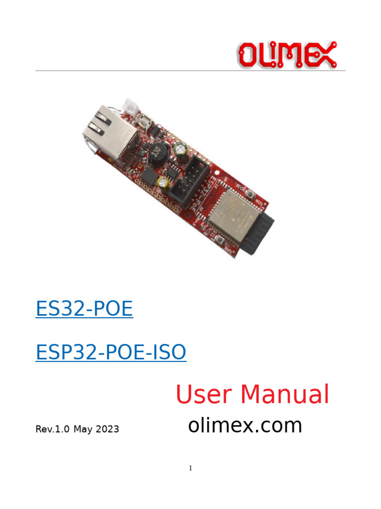 ESP32 POE User Manual | PDF | Usb | Power Supply
