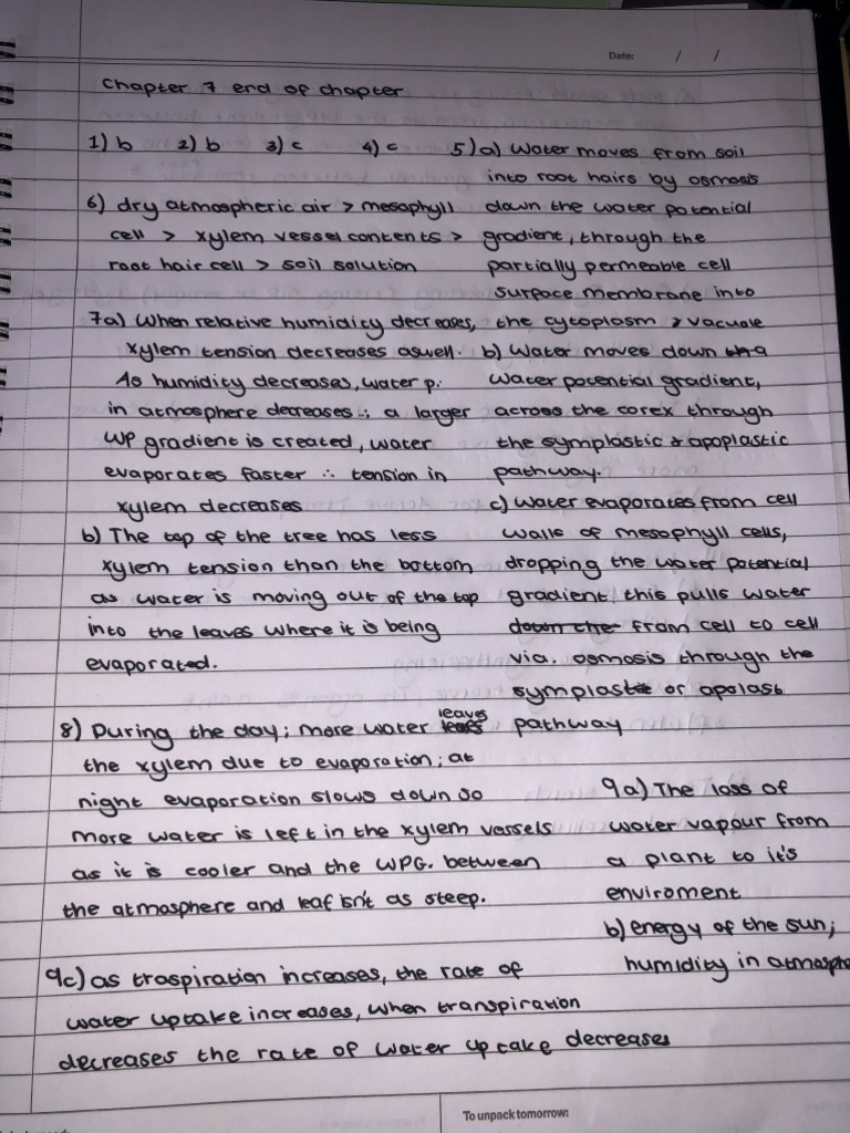 bio chpt.7 ans | PDF