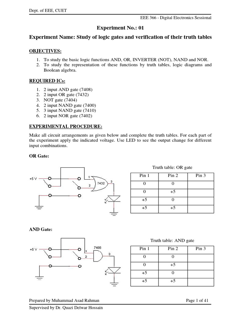 Exp 1 | Download Free PDF | Logic Gate | Mathematical Logic