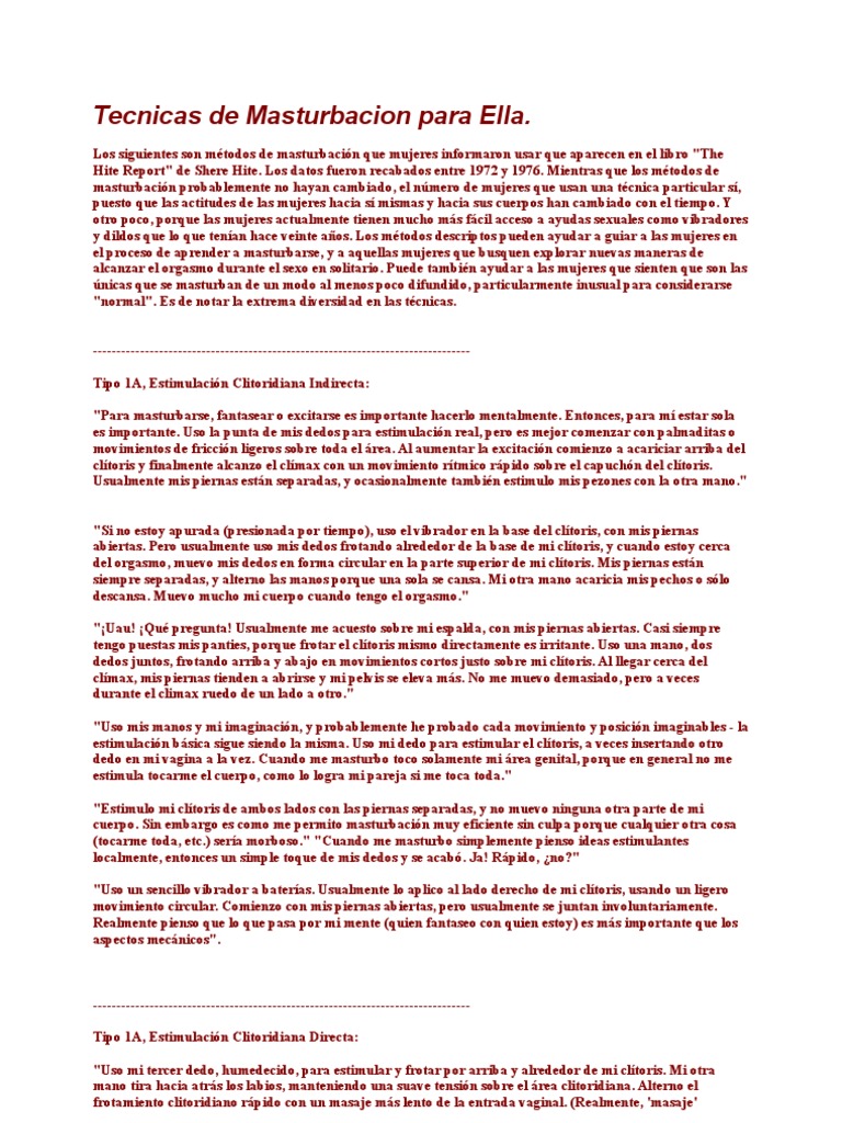 Tecnicas de Masturbacion para Ella | PDF | Masturbación | Vagina