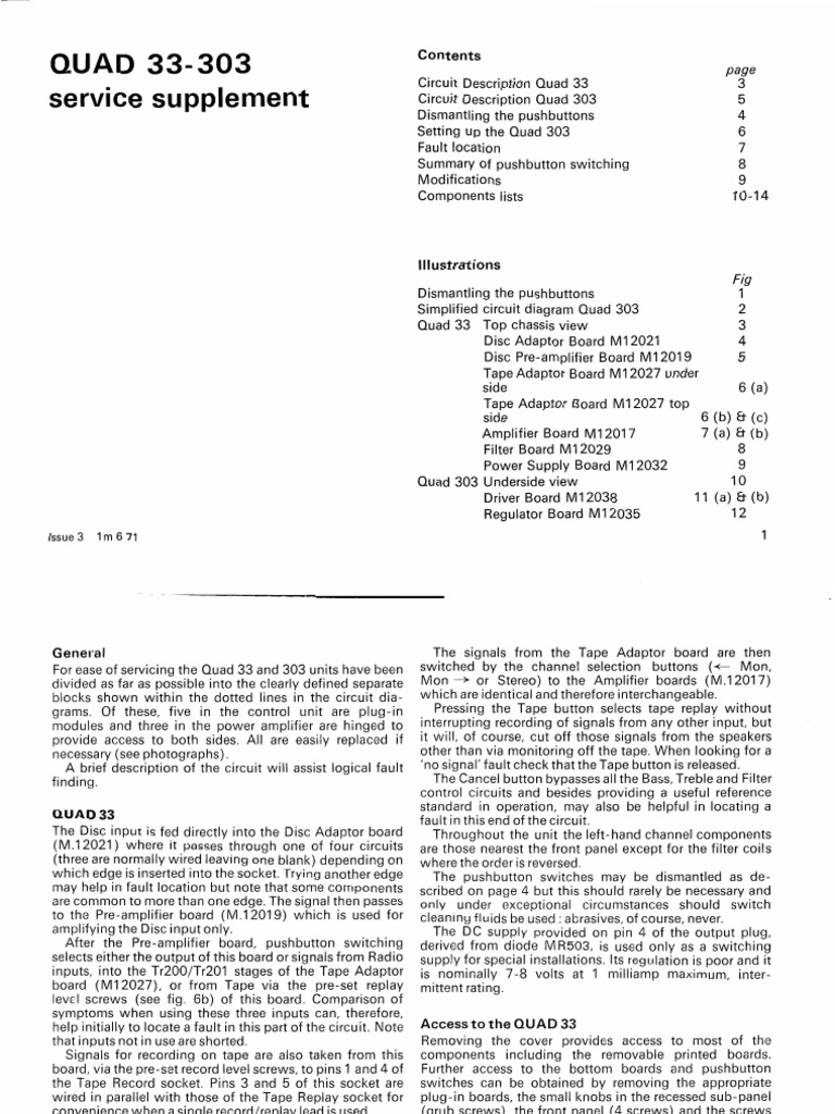Quad 33-303 Service Manual | PDF