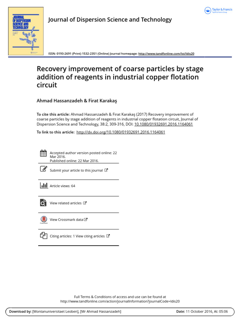 Recovery Improvement of Coarse Particles | PDF | F Test | Analysis Of ...