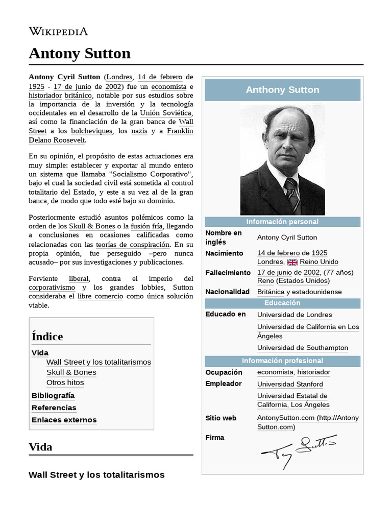 Antony Sutton: Wall Street y totalitarismos | PDF | Política | Viajes y ...
