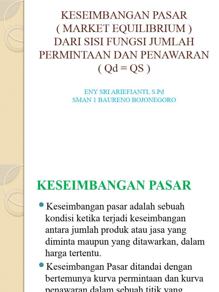 Keseimbangan Pasar | PDF
