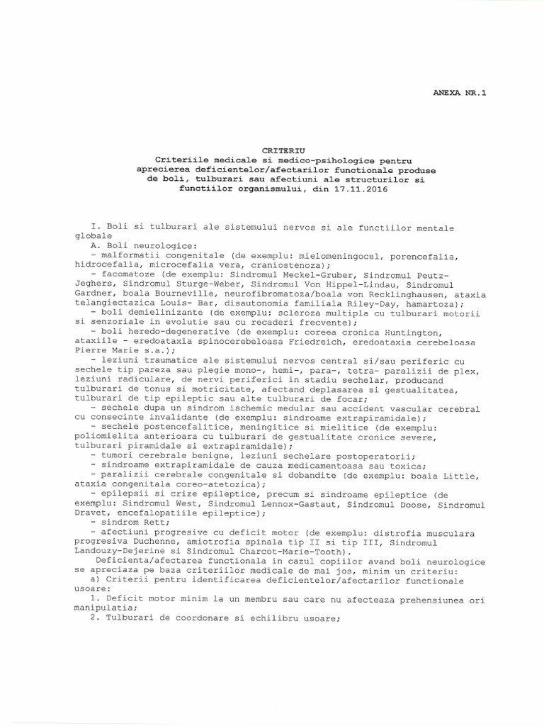 Criterii, Tipuri de Boli | PDF