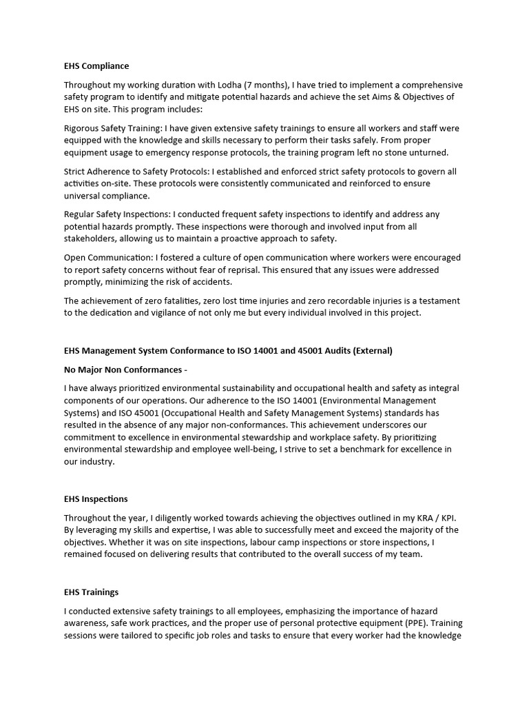 Kra Kpi 2023-2024 | PDF | Occupational Safety And Health | Safety